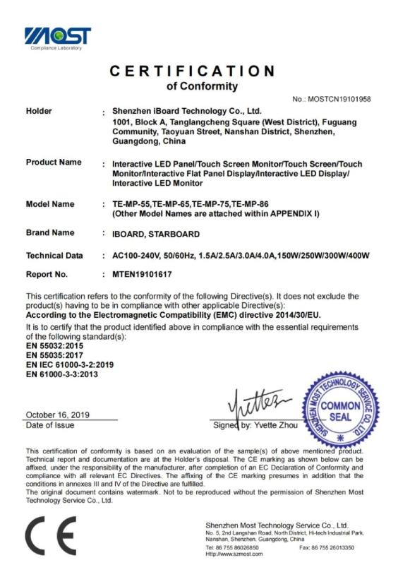CE - Shenzhen Iboard Technology Co., Ltd.