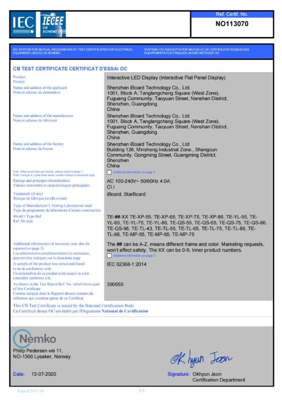 CB - Shenzhen Iboard Technology Co., Ltd.
