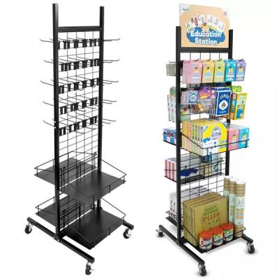 中国 Metal wire hanging rack display with removable adjustable hooks for socks clothes bags retail store car mats display 販売のため