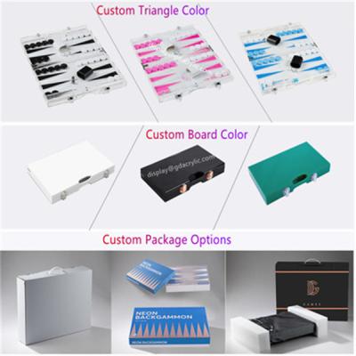 China 16'' Custom Acrylic Backgammon Precision Dice Chips Backgammon Luxury en venta