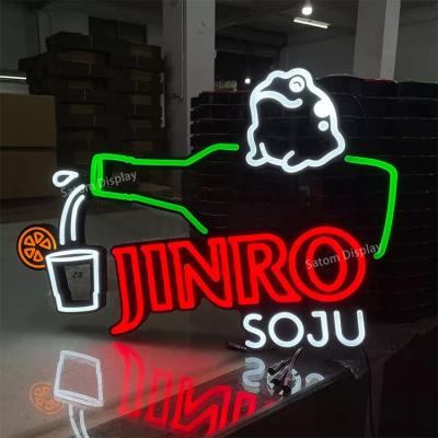 Cina La bottiglia di birra su ordinazione di Satom modella e raggiunge Logo Pantone Colors Neon Sign principale in vendita