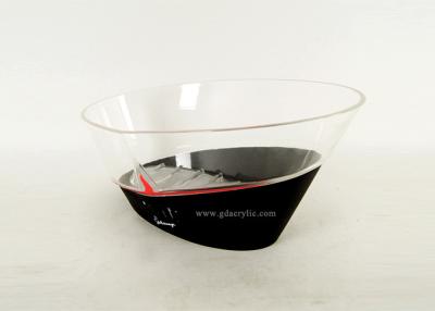 China Cubo de hielo oval de acrílico de la exhibición del almacenamiento del claro del negro del logotipo del grabado con el soporte en venta