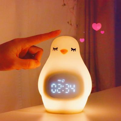 Chine Lumière de nuit sensible au toucher Silicone avec horloge de table à vendre