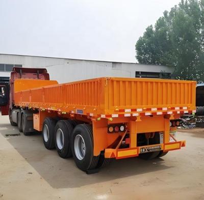 China Custom Tri-axle Bulk Transport Fence Cargo Semi Truck Trailer Side Wall Semi Trailer for sale