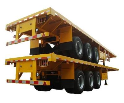 Κίνα 2 άξονες Flatbed Container Truck Semi Trailer για μεταφορά εμπορευματοκιβωτίων 20ft 40ft προς πώληση