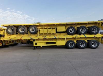 Κίνα 2 άξονες Flatbed Container Truck Semi Trailer για μεταφορά εμπορευματοκιβωτίων 20ft 40ft προς πώληση