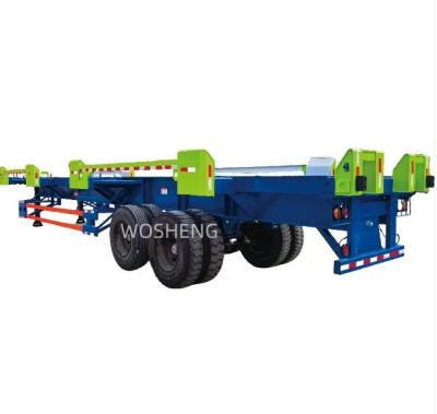 Wosheng 2 Axle Blue Container Skeleton Semi Trailer για τη μεταφορά λιμένων