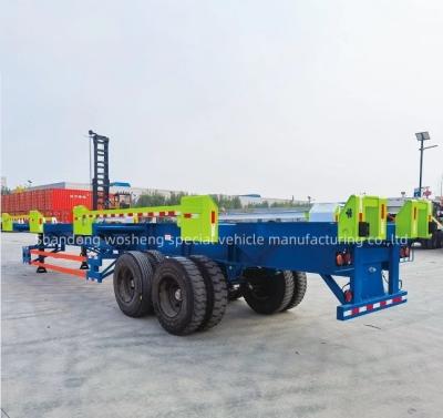 중국 포항항 운송용 Wosheng 2 Axle Blue Container Skeleton 반 트레일러 판매용