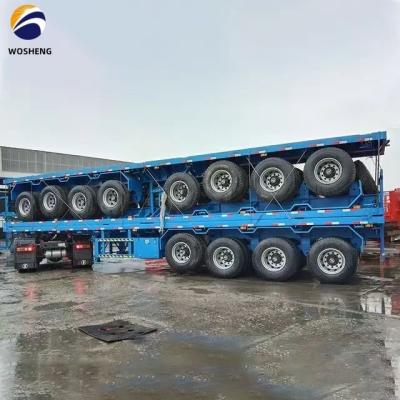 Κίνα Χάλυβα Max Payload 20T-80T κοντέινερ ρυμουλκούμενο Flatbed Semi ρυμουλκούμενο με χάλυβα από Wosheng προς πώληση