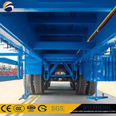 Κίνα Χάλυβα Max Payload 20T-80T κοντέινερ ρυμουλκούμενο Flatbed Semi ρυμουλκούμενο με χάλυβα από Wosheng προς πώληση