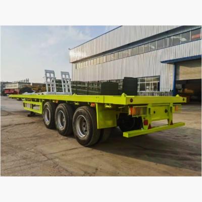 Κίνα 20ft 40ft Flat Bed Container Truck Trailers 3 4 Axles Heavy Duty Flatbed Semi-Trailer Μεταφορέα για φορτηγά οχήματα προς πώληση