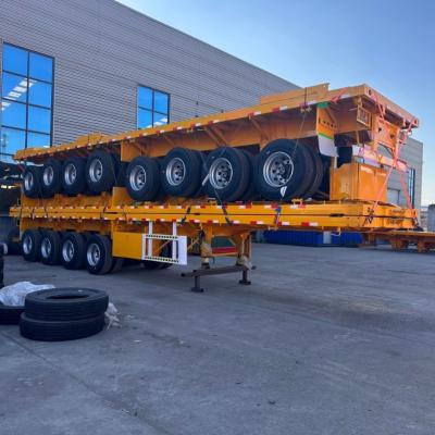 Κίνα 20ft 40ft Flat Bed Container Truck Trailers 3 4 Axles Heavy Duty Flatbed Semi-Trailer Μεταφορέα για φορτηγά οχήματα προς πώληση