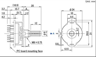 Китай SRRM433700 Ротационный переключатель SRRM серии 12 позиций Общее предназначение Вертикальный тип переключателя Ротационный продается