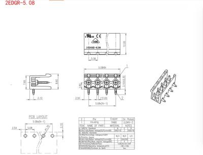 China 2EDGR-5.08MM 2p-12Pin Terminal Block Connector  2EDGV 2EDGVC 2EDGRC 2EDGR-5.08 Match to 2EDGK-5.08 for sale