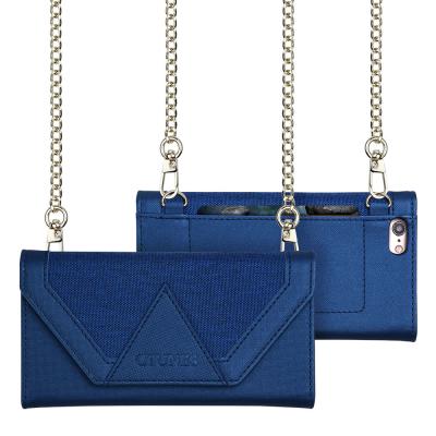 China Caixa do telefone da carteira da ranhura para cartão do couro do plutônio iPhone 6/6S com a correia Chain elegante à venda
