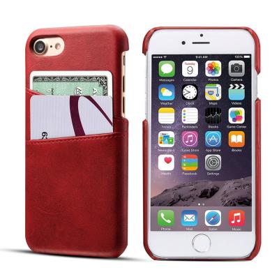 China Caso ultra magro de couro do telefone celular dos entalhes do suporte da identificação do cartão de crédito da carteira para o iPhone 7 à venda