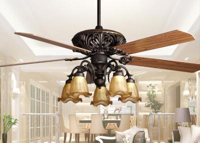 China Retro Ceiling Fan Light Fixtures , Home Decorative Rustic Ceiling Fans With Lights for sale