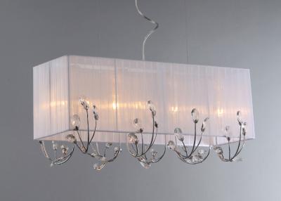 Cina Candeliere rettangolare moderno bianco che accende 4Lights per sala da pranzo in vendita