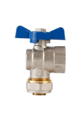 China Antiwear Copper Angle Ball Valve Nickel Plating Surface Durable for sale