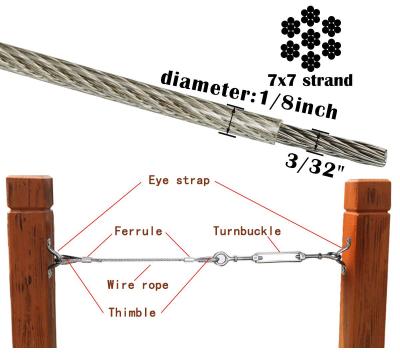 중국 비닐/PVC 코팅 밸런াইজ드 스틸 케이블 레일링 데킹 계단 발루스트라드 DIY 당신의 부동산의 모습을 향상 판매용