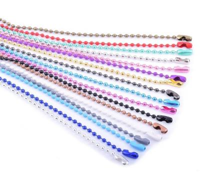 China Customized Color Plated Steel Keychain , Bead Ball Dogtag Chain for sale