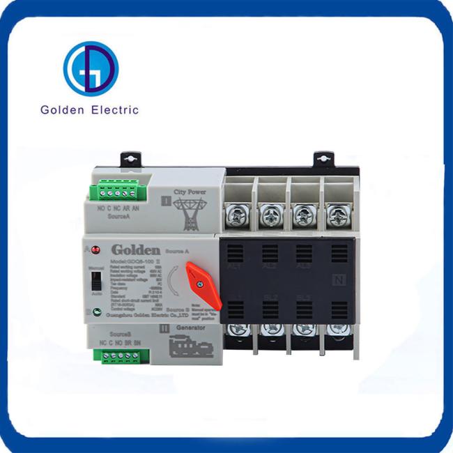 DIN Rail Dual Power 3 Phase Automatic Transfer Switch ATS 63A Generator Changeover Switch with Fire Resistant Protection