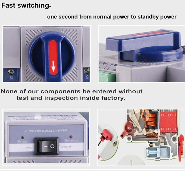 Gdq3 Type ATS Circuit Breaker Transfer Switch 1A-63A