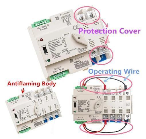 DIN Rail W2r Automatic Transfer Switch for Solar Power Mini ATS PV System