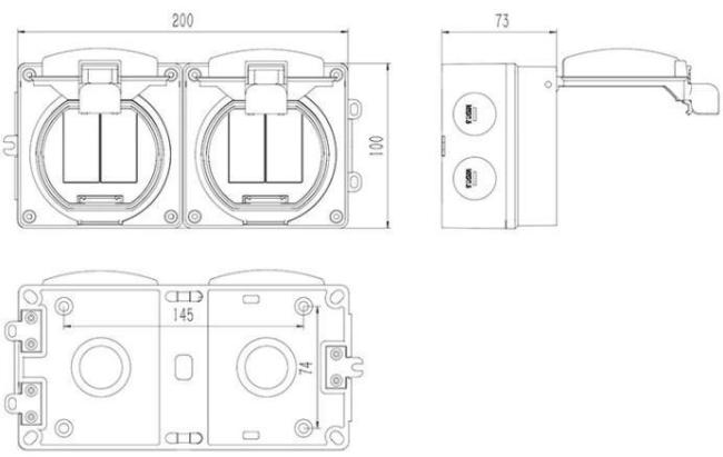 4gang Switch 16A/250V Waterproof Wall Socket and Switch with UV Material