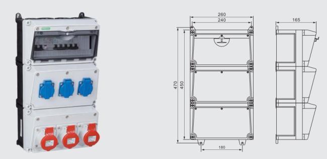 Cee/IEC International Standard Multistep Combination Socket Box