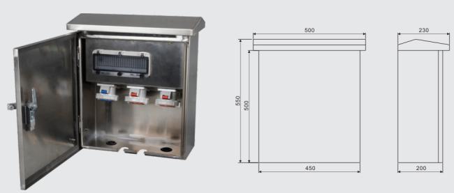IP67 IEC Standard Staninless Steel Power Combination Socket Box