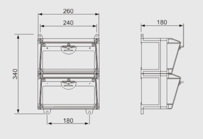 IP65 Waterproof 12way 24way MCB Plastic Distribution Box Industrial Electrical Power Distribution Board Box