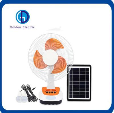 China 3m Kabel 12 Zoll Solar-Wiederaufladungsventilator mit Solar-Ladung und LED-Lichter zu verkaufen