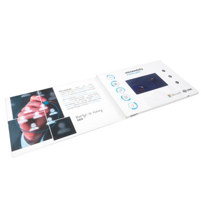 중국 메모리 용량 128MB-32GB LCD 비디오 브로셔 카드, 맞춤형 컬러 LCD 비디오 명함 판매용