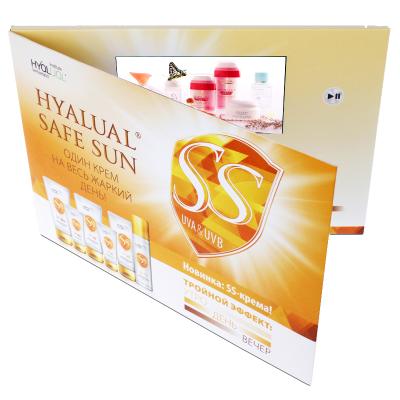 中国 パーソナライズ可能な3.6×LCDビデオフォルダ 128MBメモリとプロ CMYK印刷 販売のため