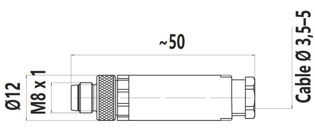 M8 Connector product dimensions diagram