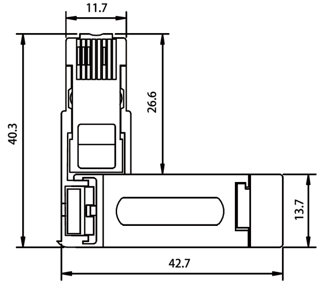 RJ45 Field-Wireable Connector angled view
