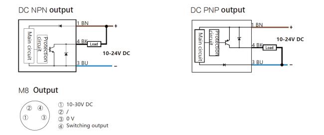 Technical circuit diagram of NPN/PNP Digital Optical Fiber Sensor