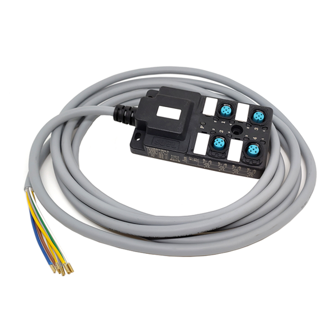 Close-up view of M12 connectors