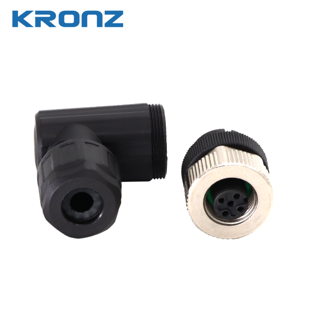 M12 Female Angled Connector side view