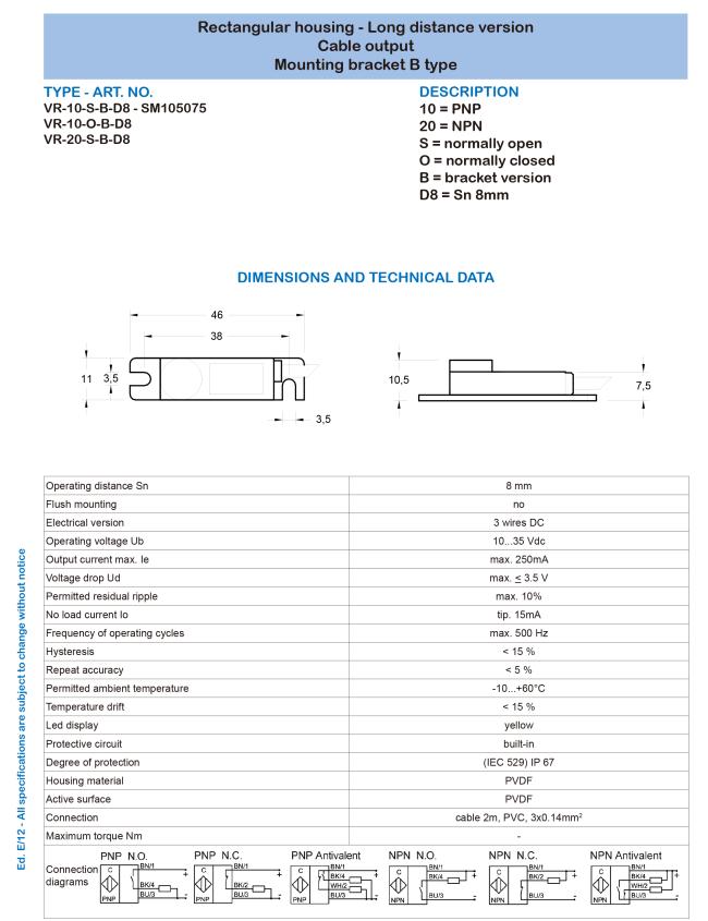 Technical diagram of inductive sensor