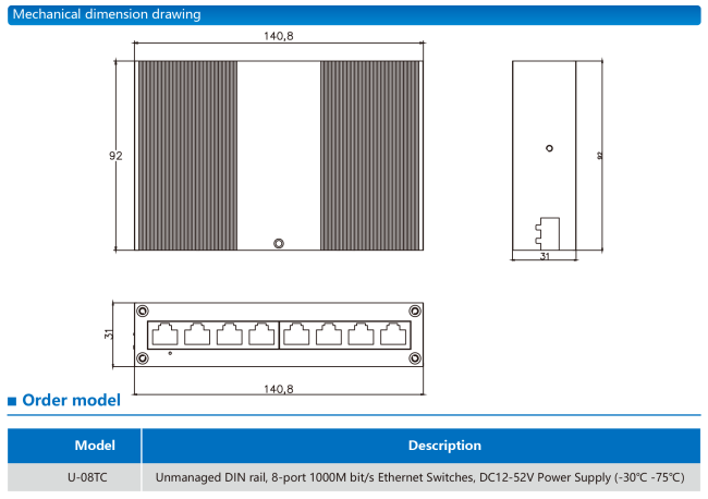 Industrial Ethernet Switch installation example