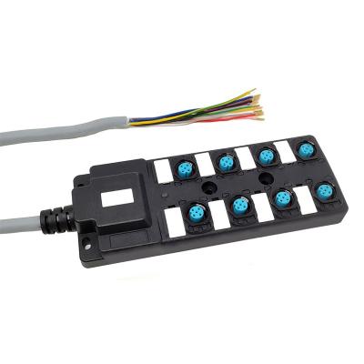 China Dual Channel Industrial Sensor Distribution Box 8 Port NPN M12 Junction Box for sale