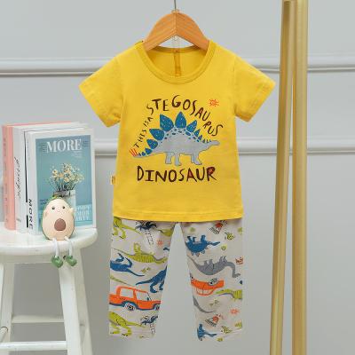 China O pijama confortável bonito do dinossauro macio ajusta curto amigável da pele amarela Sleeved à venda