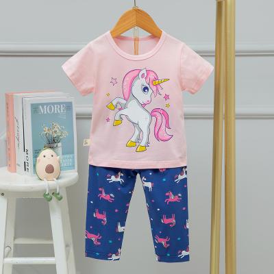 China O Pj das crianças confortáveis do verão ajusta desenhos animados Unicorn Pajama Set à venda