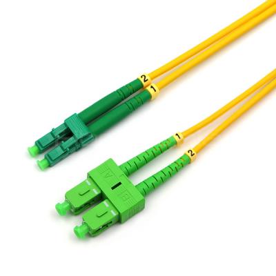 LC APC To SC APC Duplex 9/125 OS2 Single Mode LSZH Armored Patch Cable 3.0mm