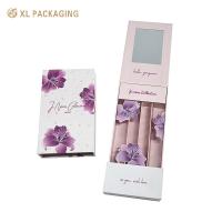 Quality Colorful Lipstick Three Pack Drawer Paper Box Cosmetic Gift Box With Mirror Inside for sale