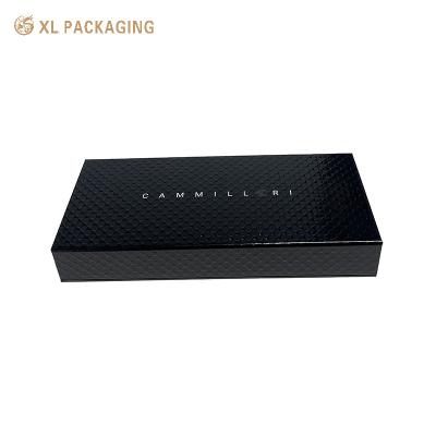 Black Cardboard Magnetic Closure Box Folding Clothing Garment T Shirt Packaging