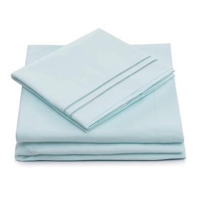 Cina Set letto in microfibra da 90 grammi con ricamo a due righe 3pcs e 4pcs Set lavabile in macchina in vendita