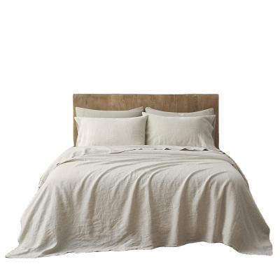 Cina Pietra grandezza regina biancheria da letto francese lavata Set di 4 biancheria da letto 100% lino puro stile Europa in vendita